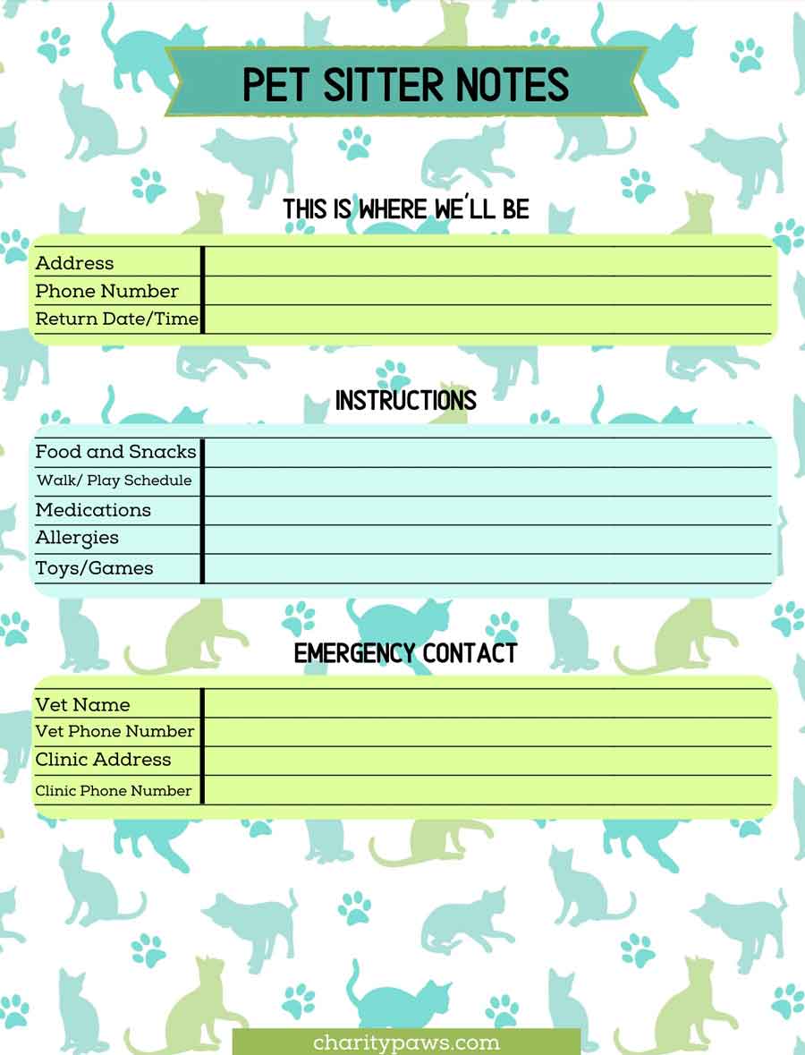 Pet Planner For Pet Care Organization Free Download 